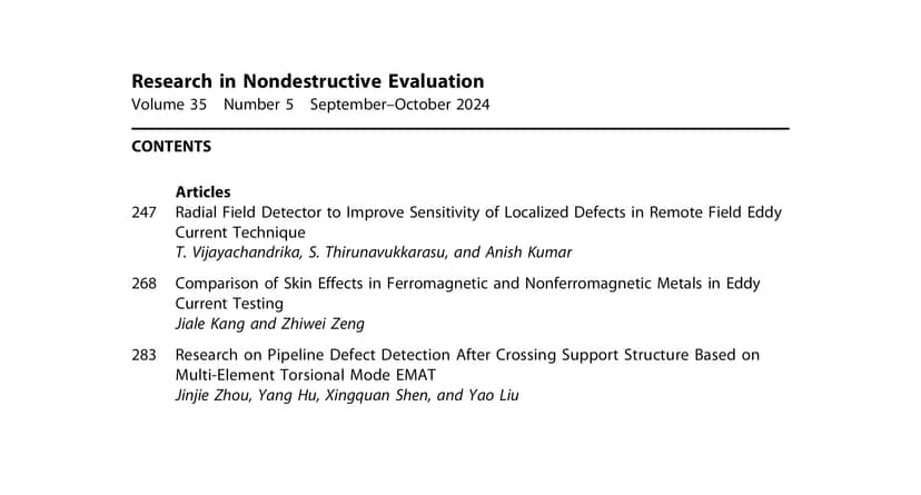 Research in Nondestructive Evaluation (RNDE) - Leading NDT Innovation